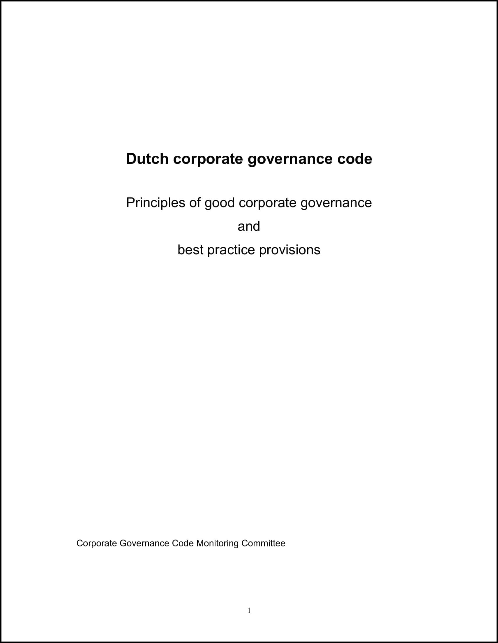 Netherlands - Dutch Corporate Governance Code - 2017 | GRC Consulting